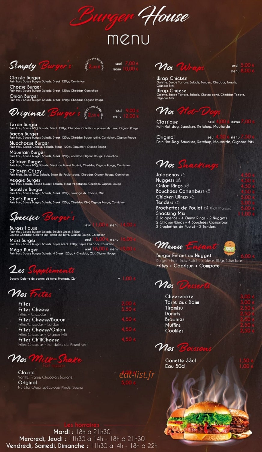 Burger House à Montmerle Sur Saone - menu et photos