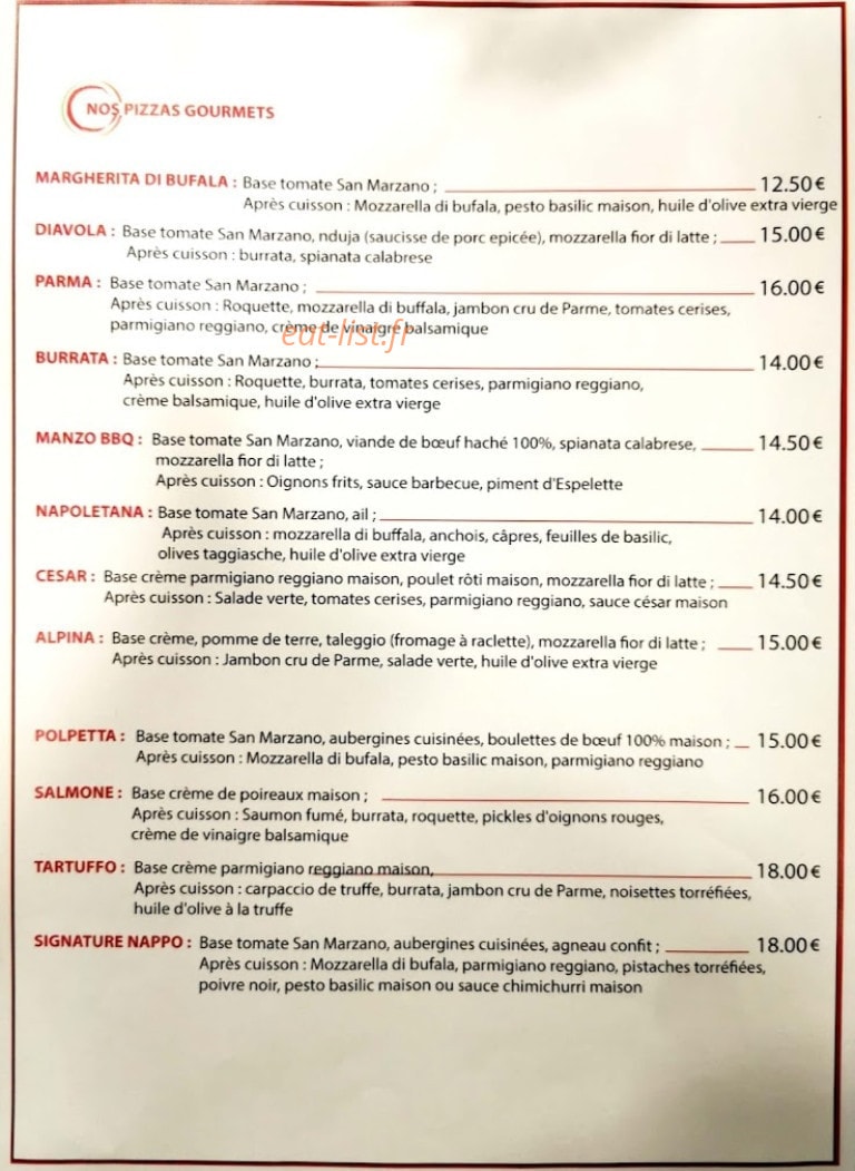 Di Nappo à Oyonnax - menu et photos