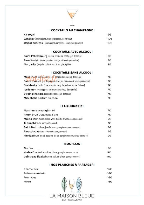 La Maison Bleue à Trevoux - menu et photos