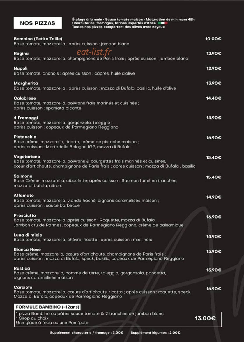 Amanti à Saint Maurice de Gourdans - menu et photos
