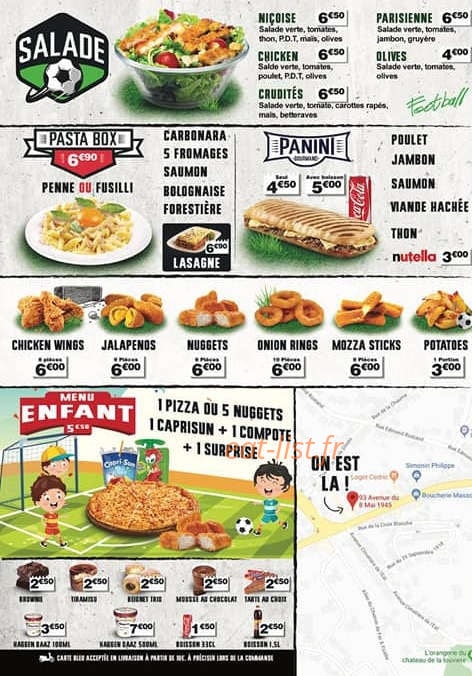 Pizza Foot à Montlucon - menu et photos