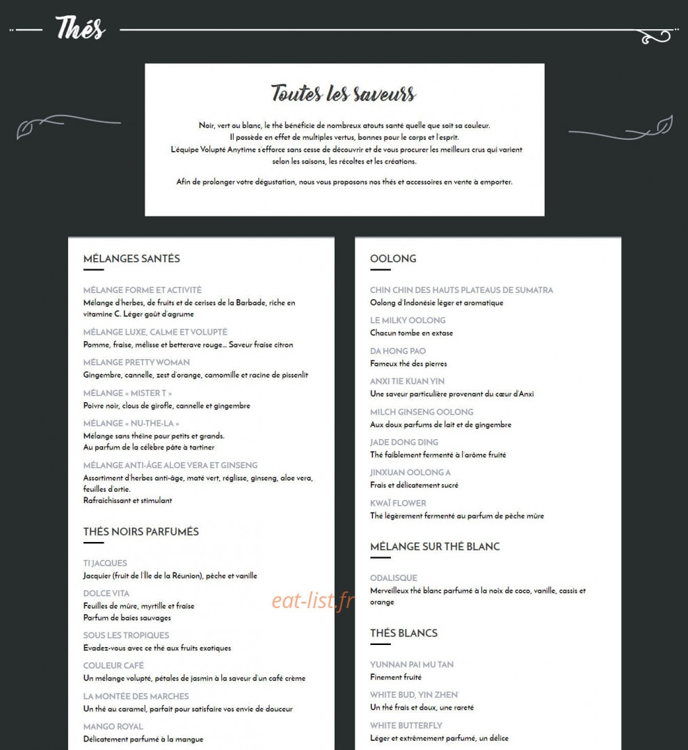 Volupté Anytime à Cannes - menu et photos