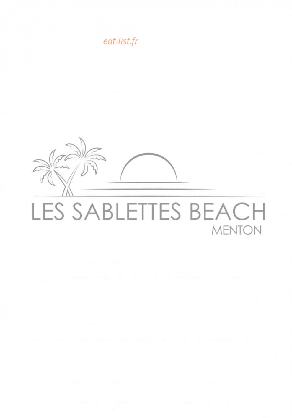 Les Sablettes Beach à Menton - menu et photos