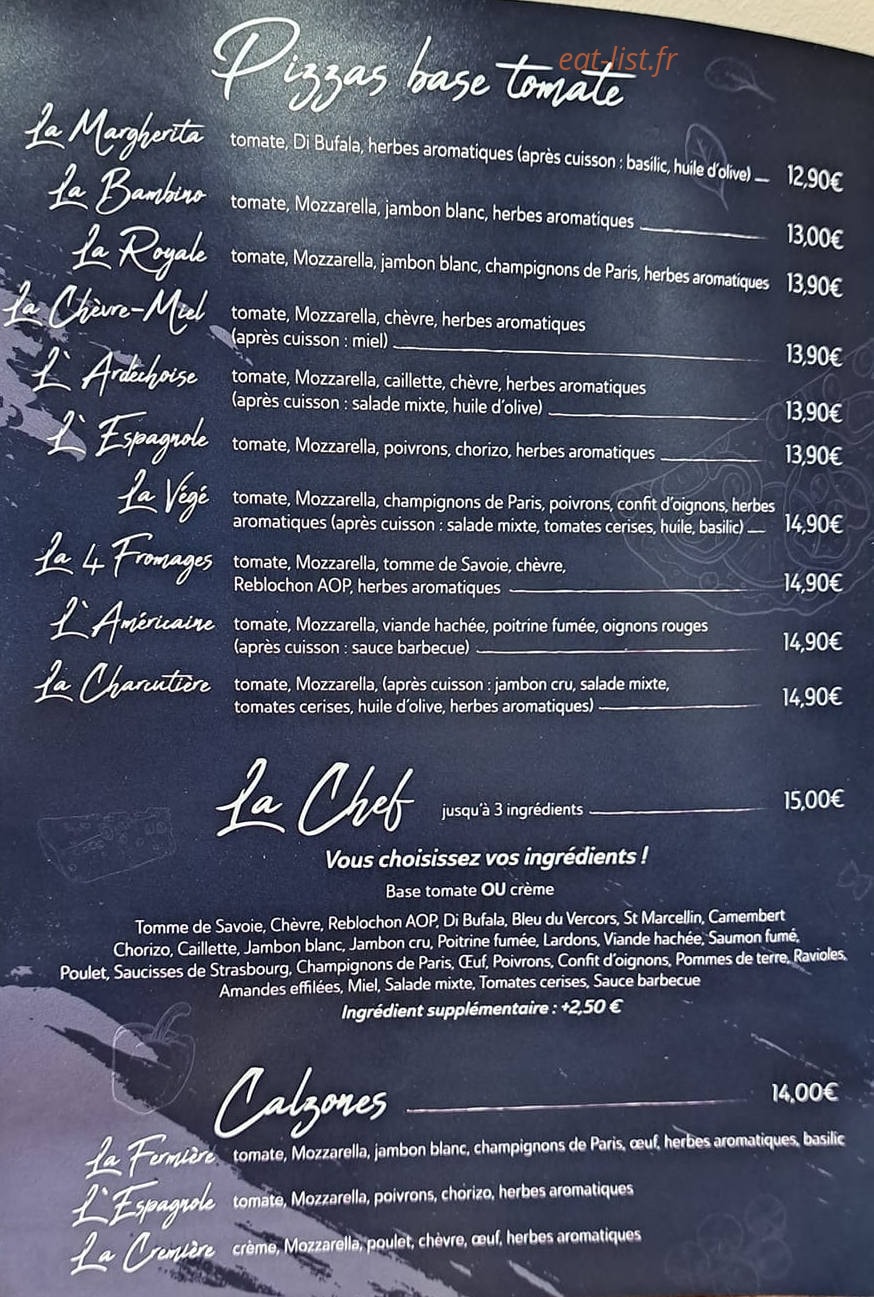 Pizzeria Bambino à Le Pouzin - menu et photos