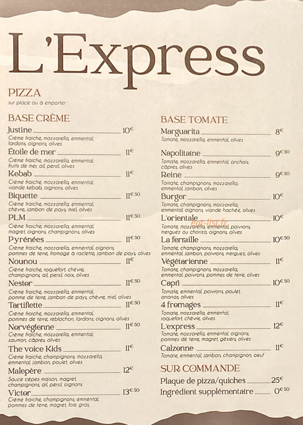 L'Express à Montreal - menu et photos