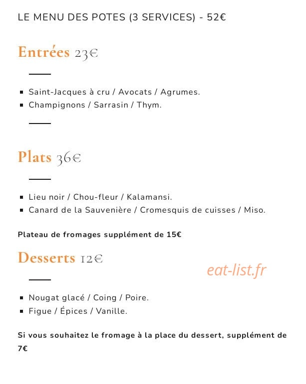 Des potes au feu à Millau - menu et photos