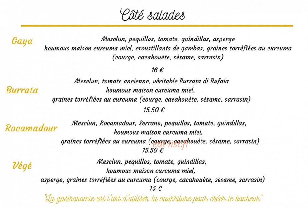 Gaya à Villefranche de Rouergue - menu et photos