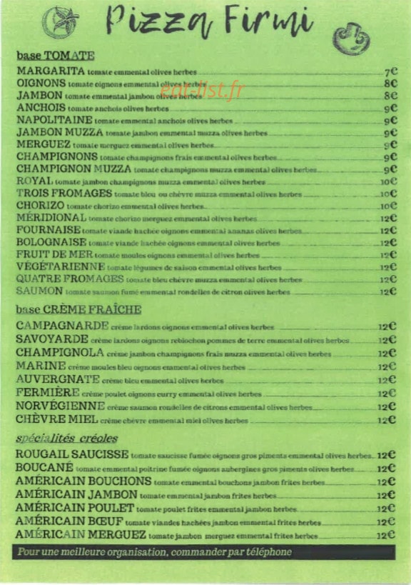 Pizza Firmi à Firmi - menu et photos