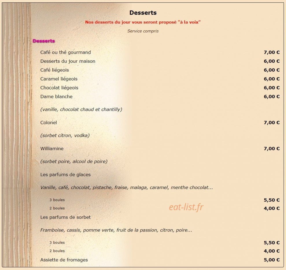 Le chat à Saint Affrique - menu et photos