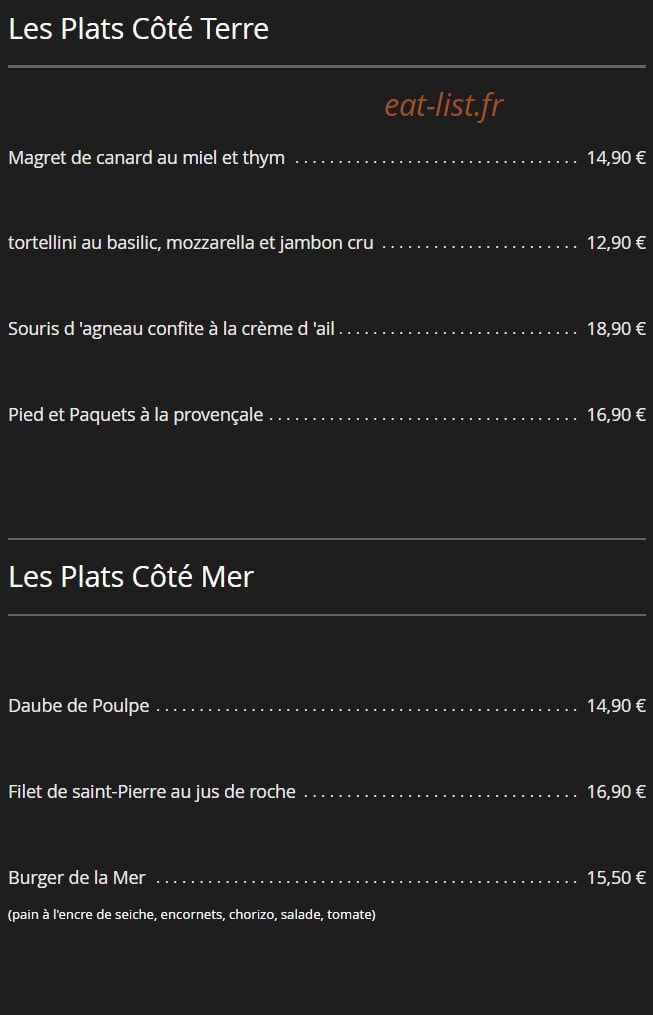 La Table de Voltaire à Aubagne - menu et photos
