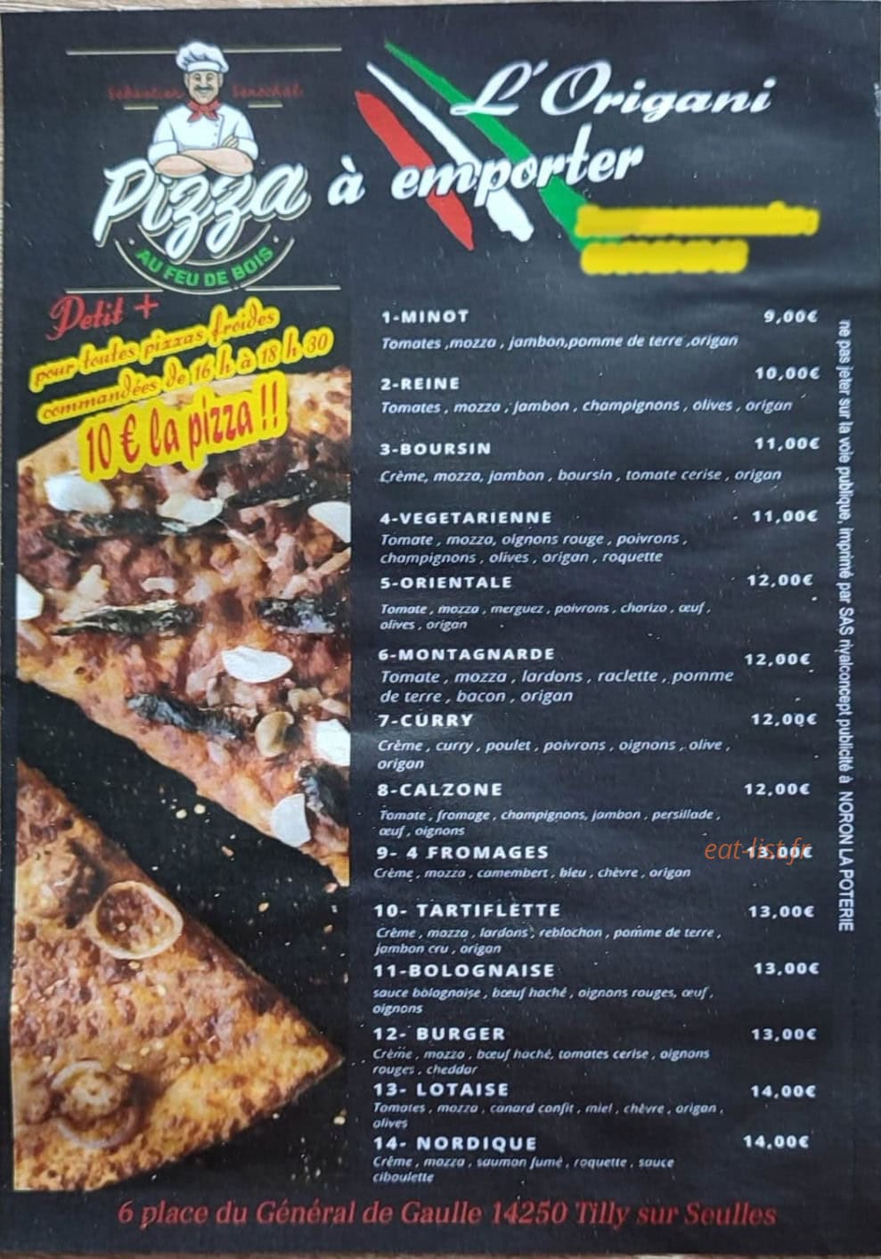 L'Organi Pizza à Tilly sur Seulles - menu et photos