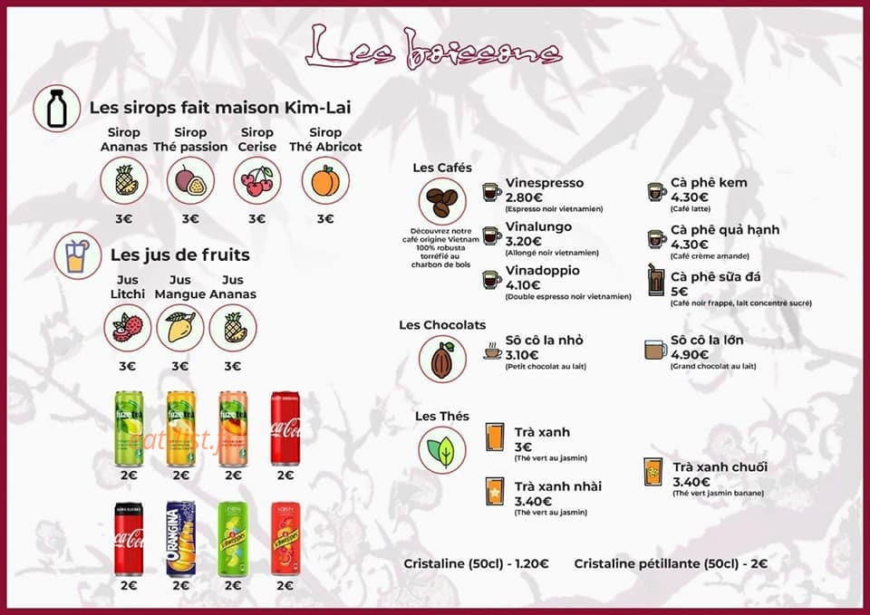 Kim-Lai à Bayeux - menu et photos
