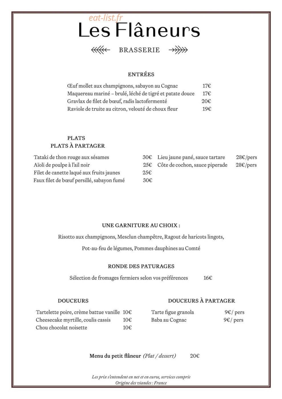 La Brasserie des Flâneurs à Cognac - menu et photos