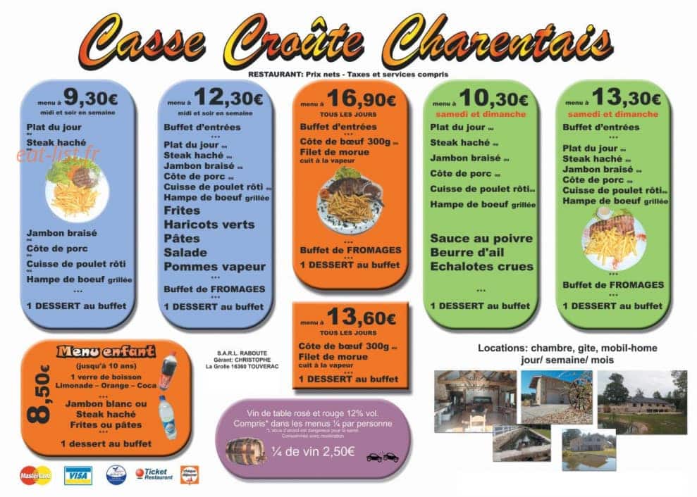 Casse Croûte Charentais à Touverac - menu et photos