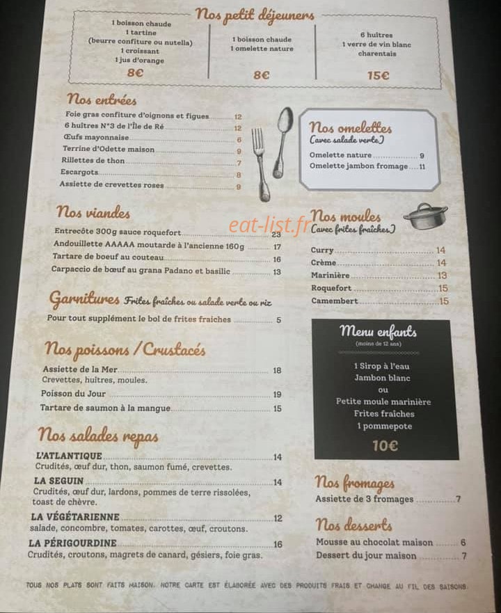 Les copains d'abord à La Rochelle - menu et photos
