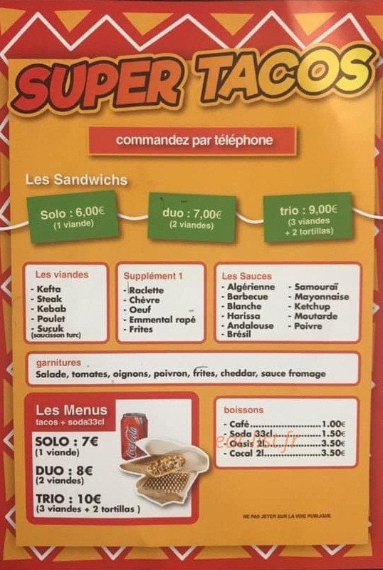 Super Kebab Super Tacos à Rochefort - menu et photos
