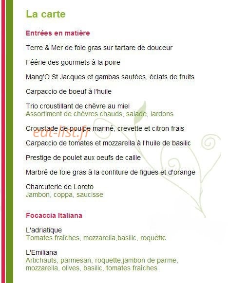 Cafe Del Mare à Bastia - menu et photos