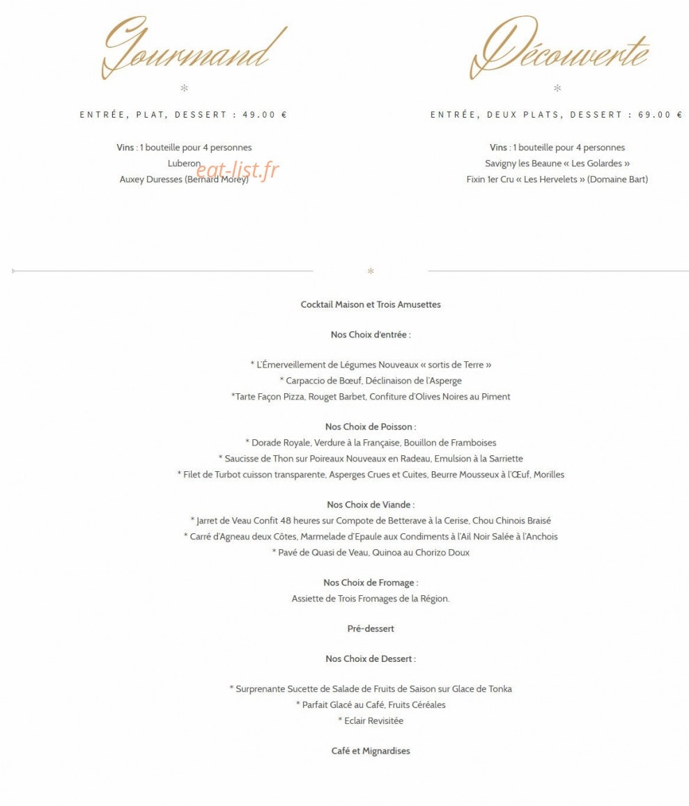 Le Clos du Roy à Chenove - menu et photos