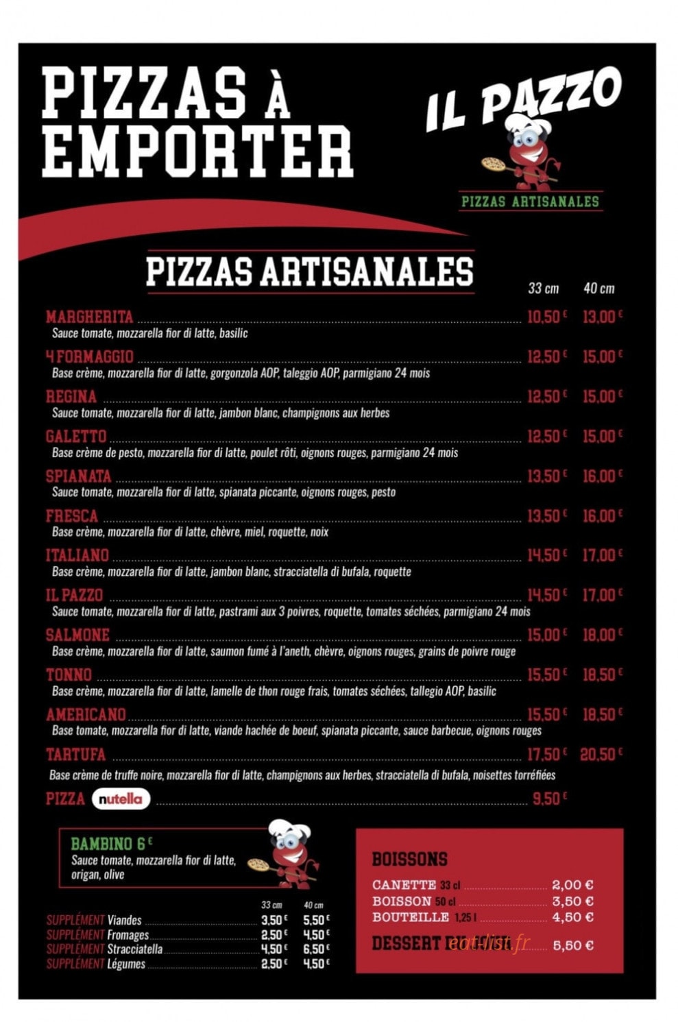 Il Pazzo à Langueux - menu et photos