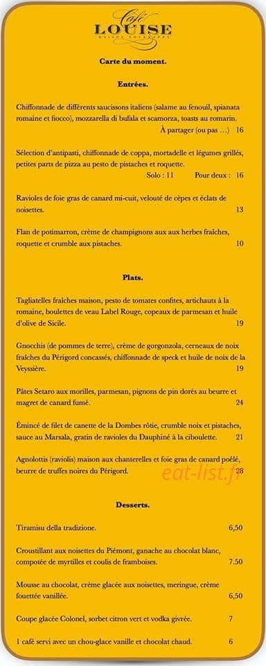 Café Louise à Perigueux - menu et photos