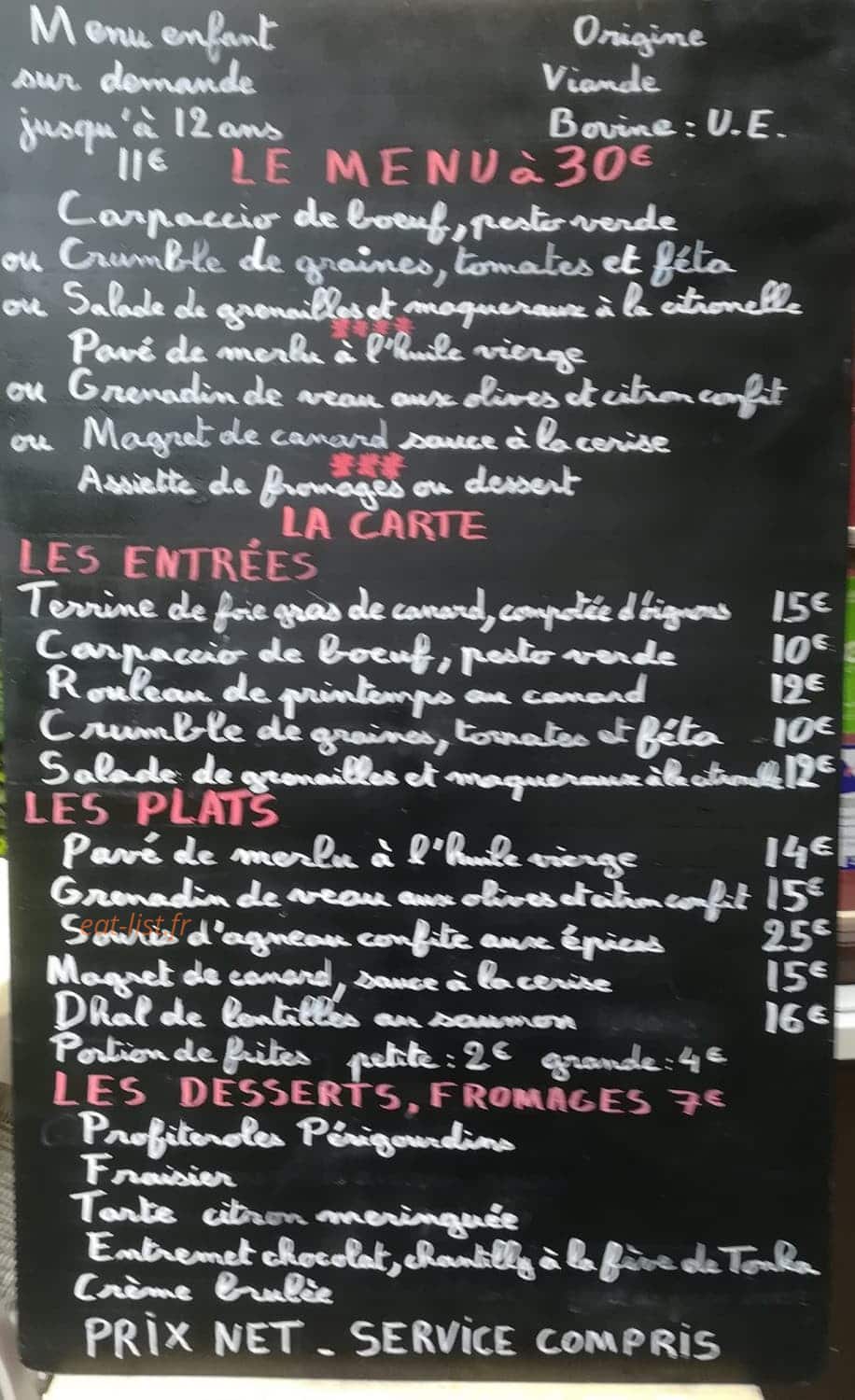 Chez Julien à Paunat - menu et photos