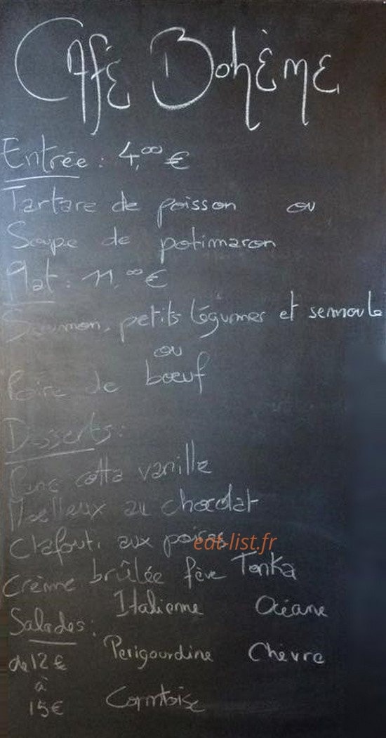 Café Bohème à Besancon - menu et photos