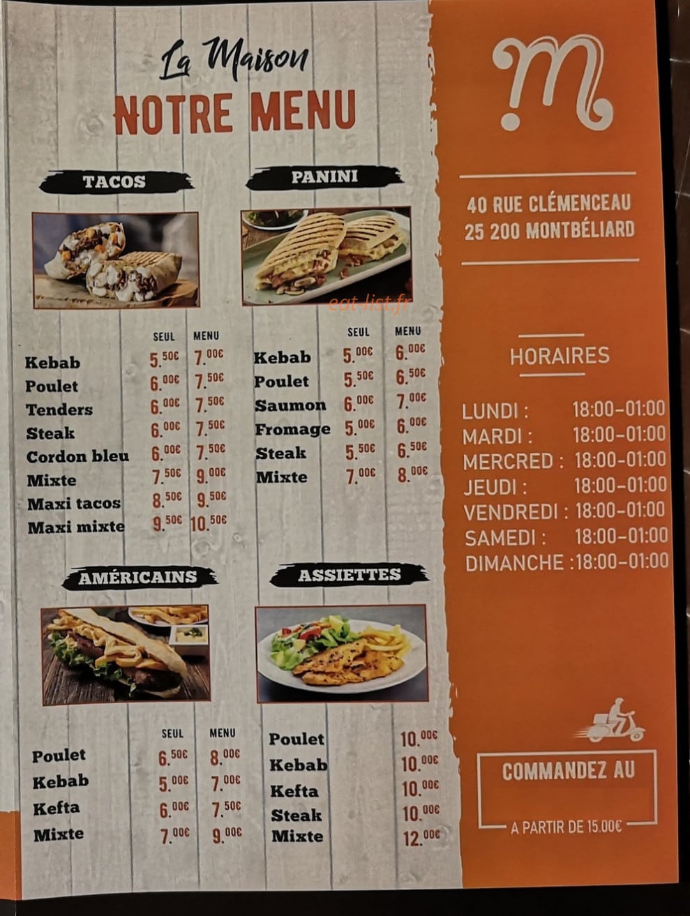 Pizza la maison à Montbeliard - menu et photos