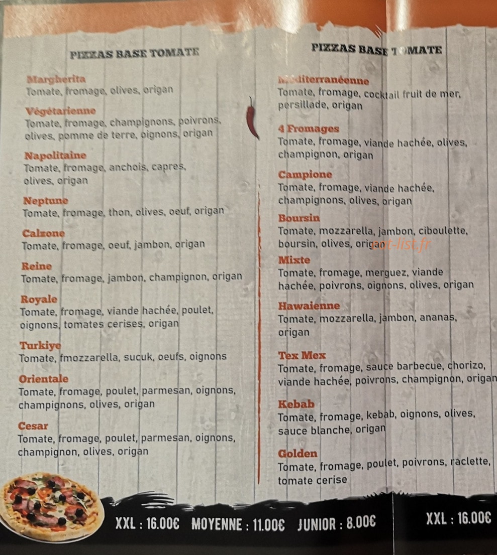 Pizza la maison à Montbeliard - menu et photos