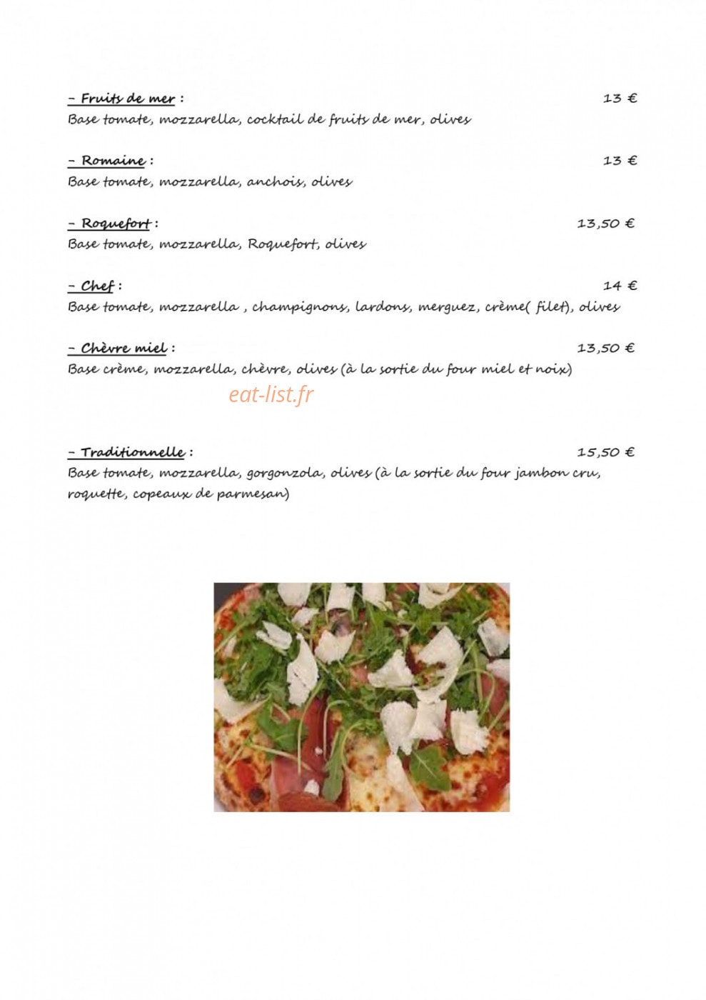 Pizzeria du Jabron à Dieulefit - menu et photos