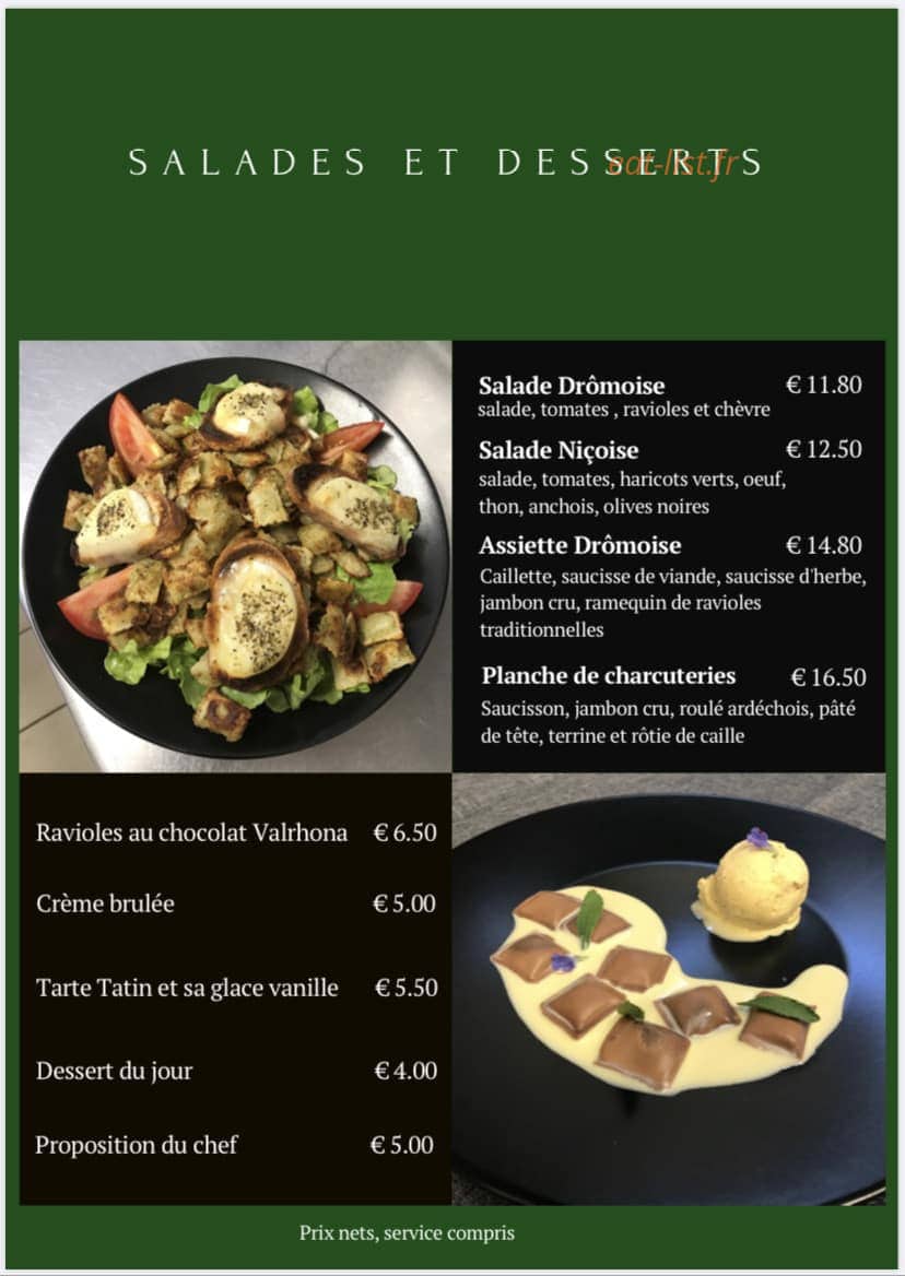 La Raviole à Loriol Sur Drome - menu et photos