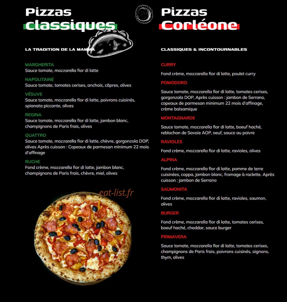 Corleone à Etoile sur Rhone - menu et photos