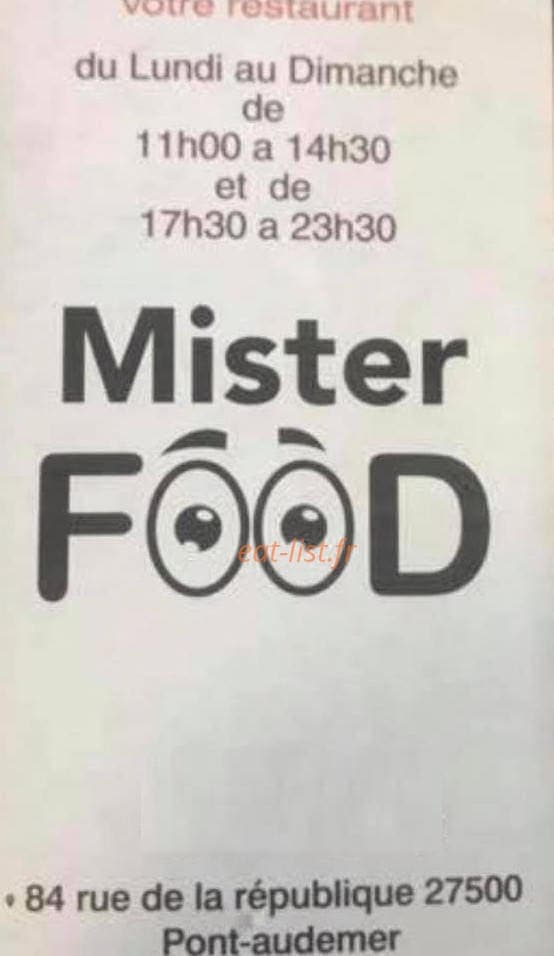 Mister food à Pont Audemer - menu et photos