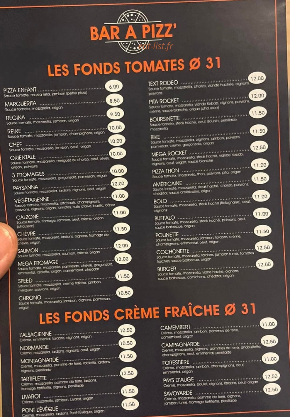 Bar à Pizz' à Courcelles Sur Seine - menu et photos