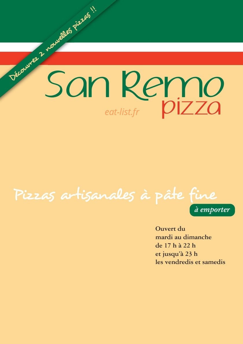 San Rémo Pizza à Nogent Le Roi - menu et photos