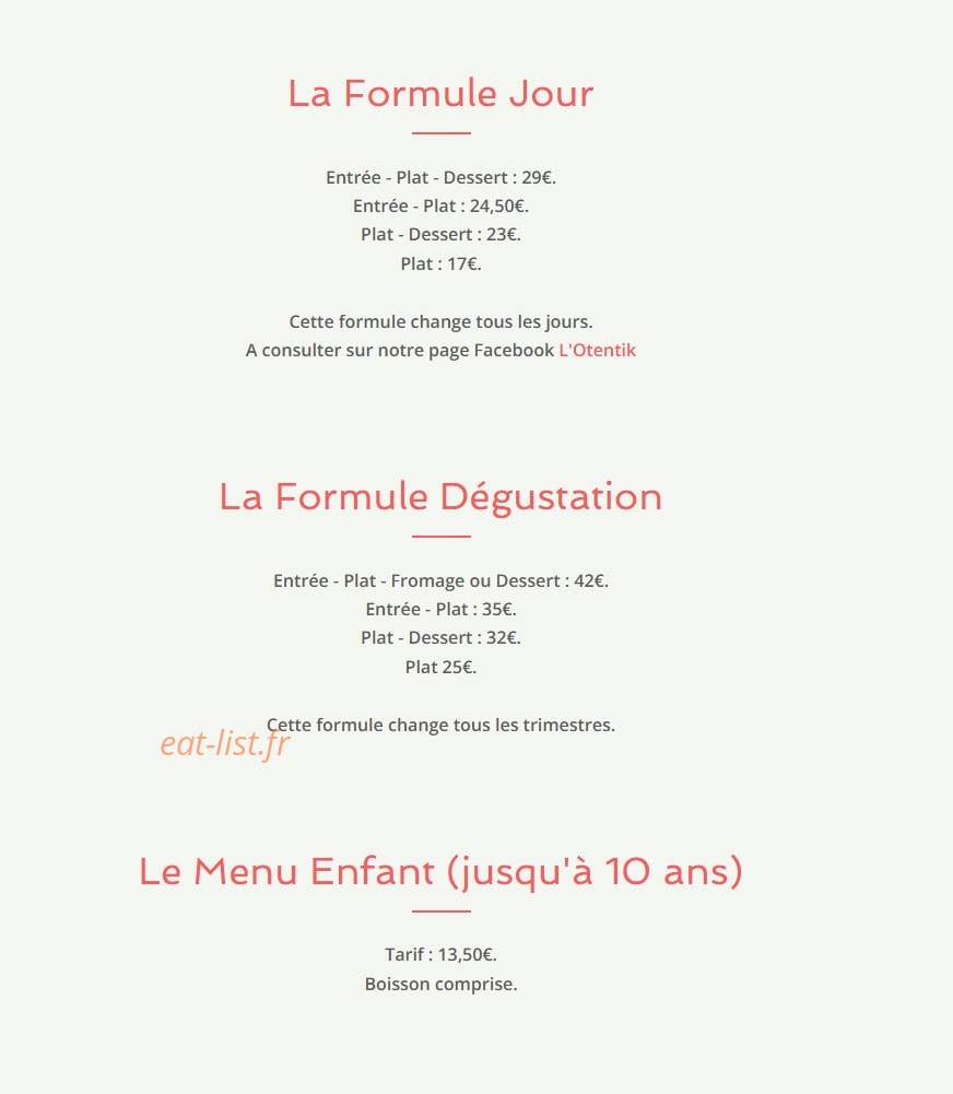 L’Otentik à Rosporden - menu et photos