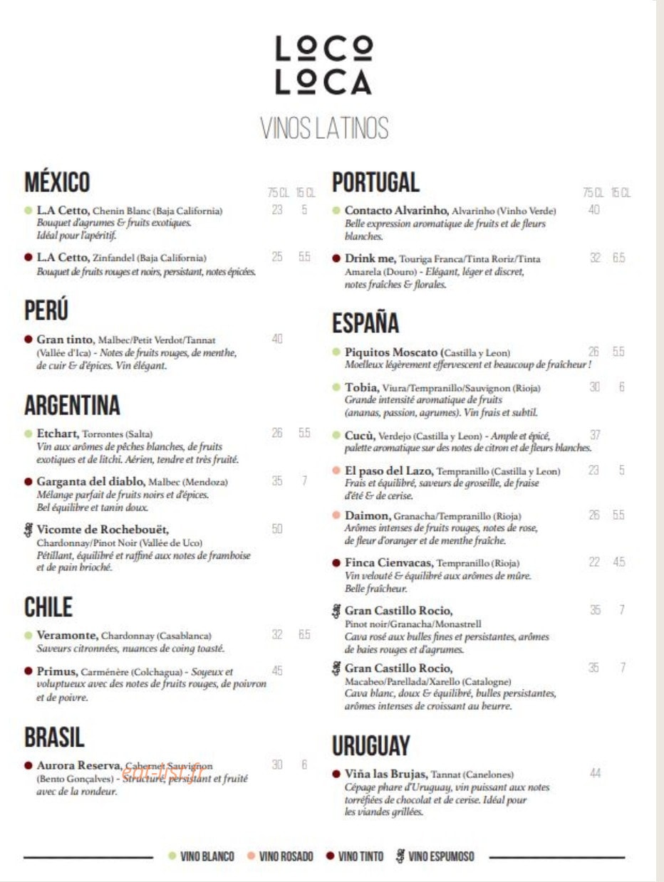 Loco Loca à Brest - menu et photos