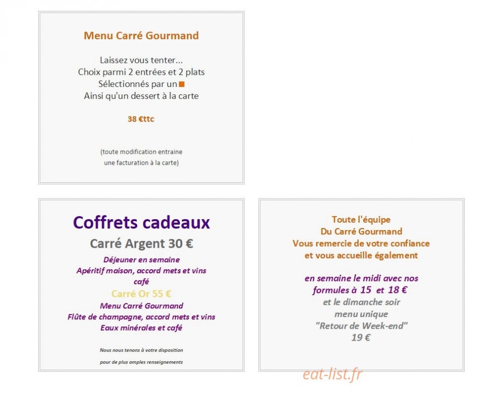 Carré Gourmand à Toulouse - menu et photos