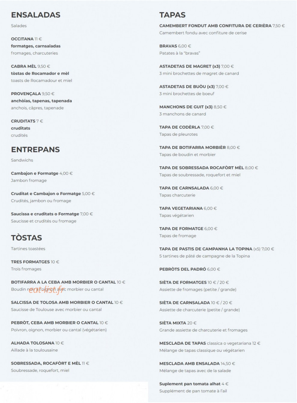La Topina à Toulouse - menu et photos