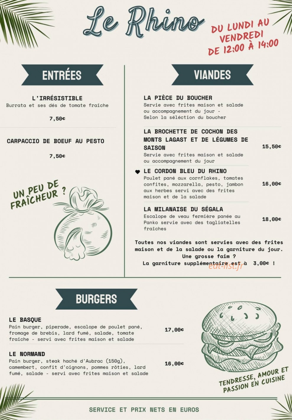 Le Rhino à Toulouse - menu et photos