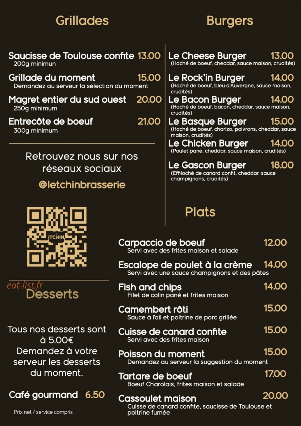 Le Tchin à Toulouse - menu et photos