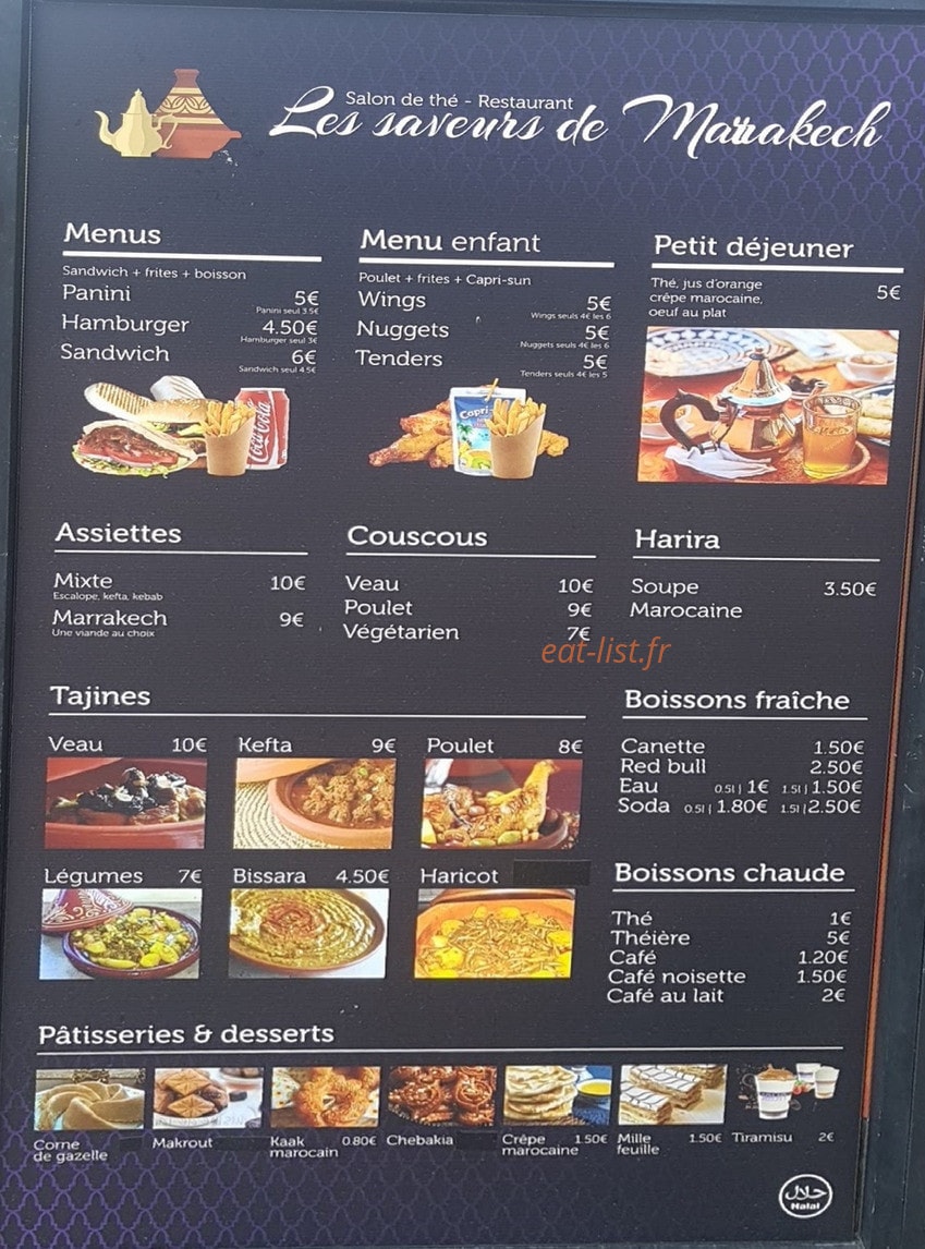 Les Saveurs de Marrakech à Toulouse - menu et photos