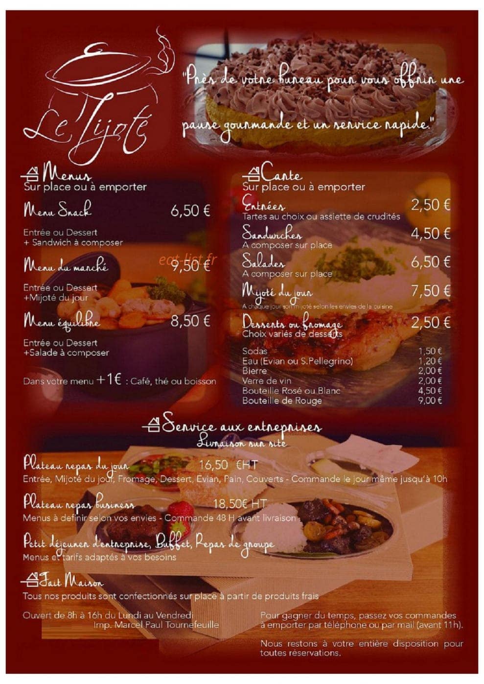 Le mijoté à Tournefeuille - menu et photos