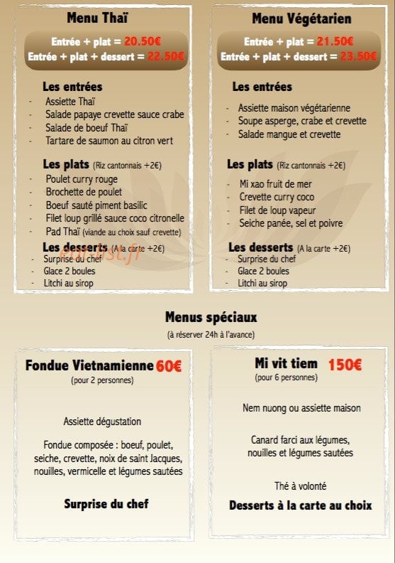 Vietthai à Frouzins - menu et photos