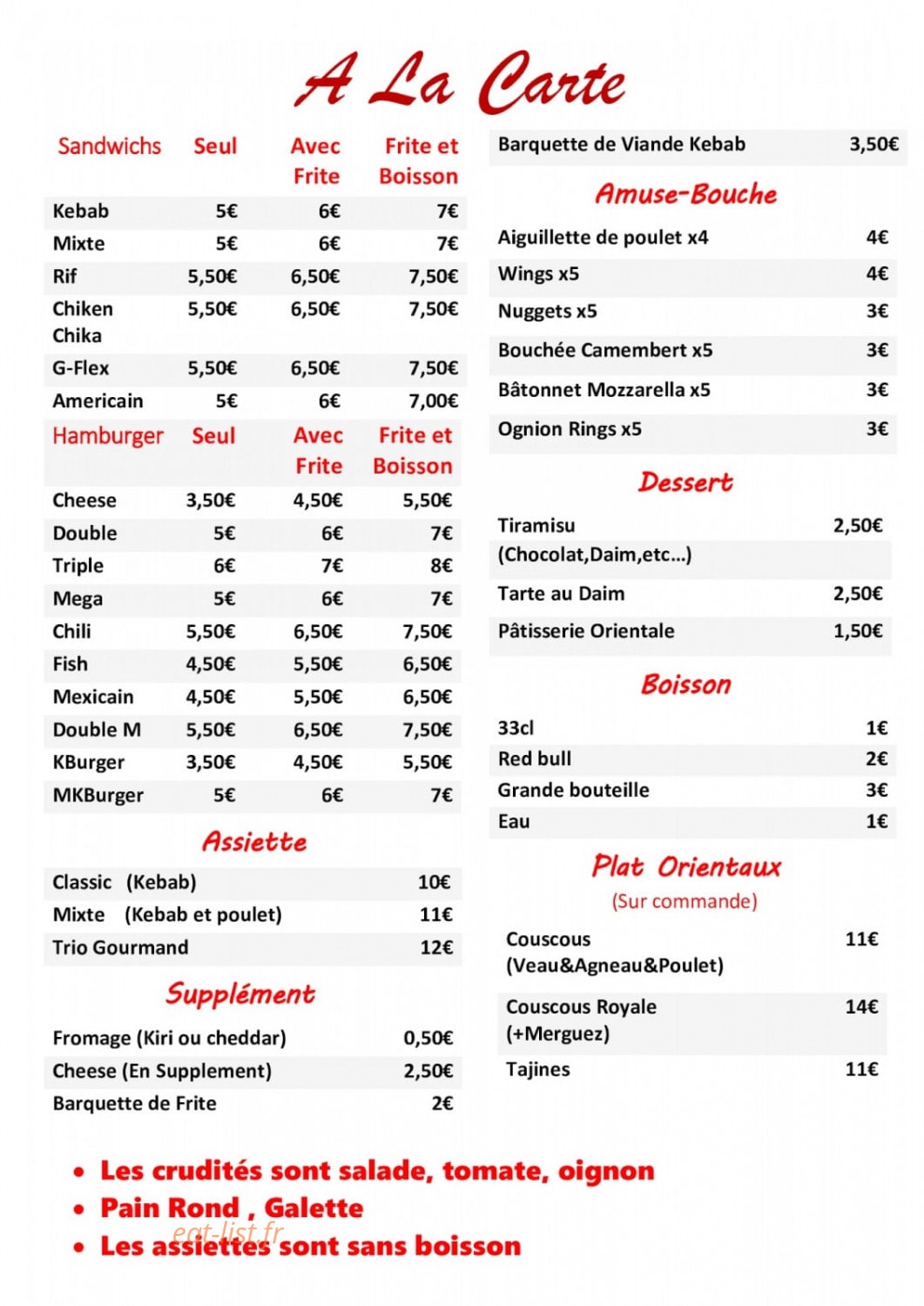 O'Rif Kebab à Bouloc - menu et photos
