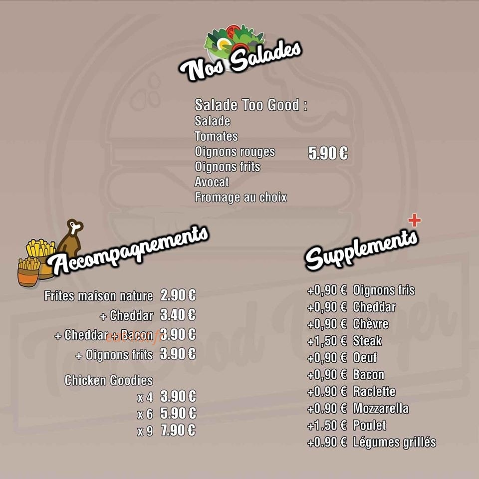 Too Good Burger à Cornebarrieu - menu et photos