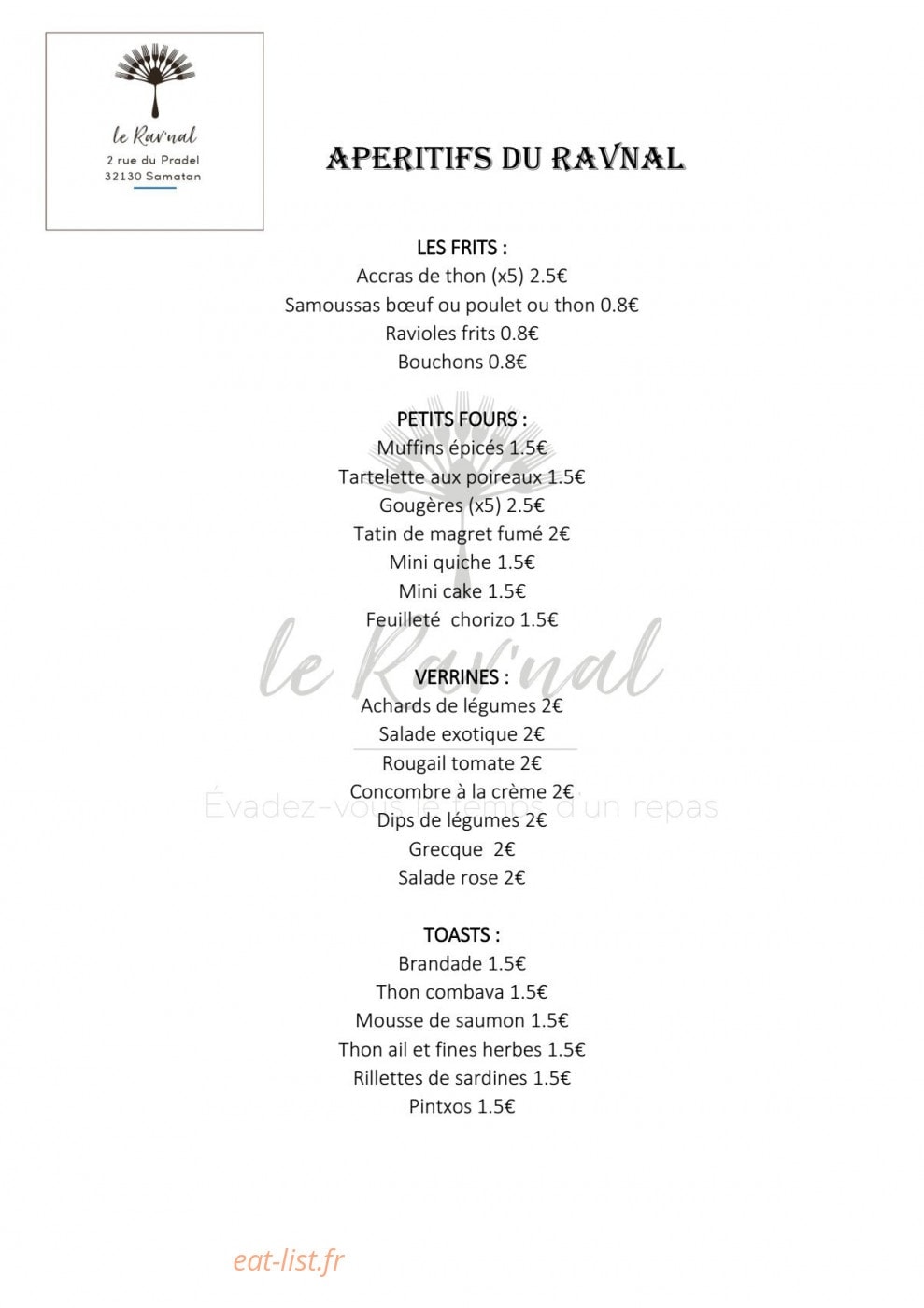 Le Rav'nal à Samatan - menu et photos