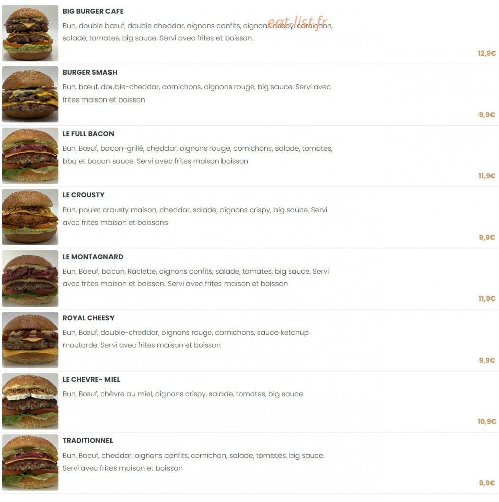Burger café à Bordeaux - menu et photos