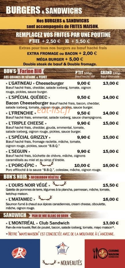 P'tit Québec Café à Bordeaux - menu et photos