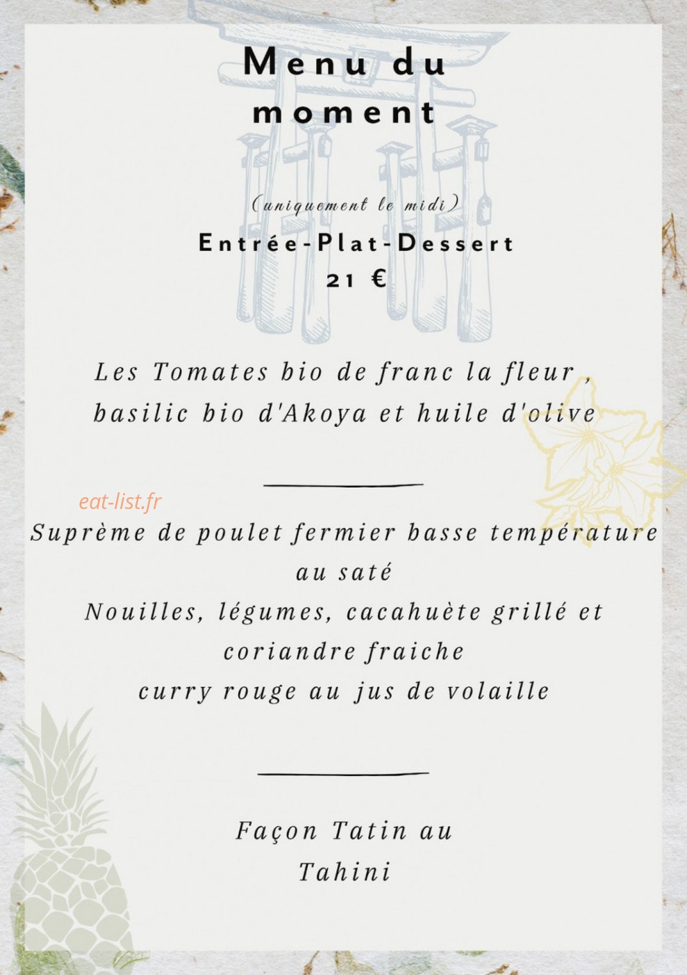 AKoya à Castillon La Bataille - menu et photos