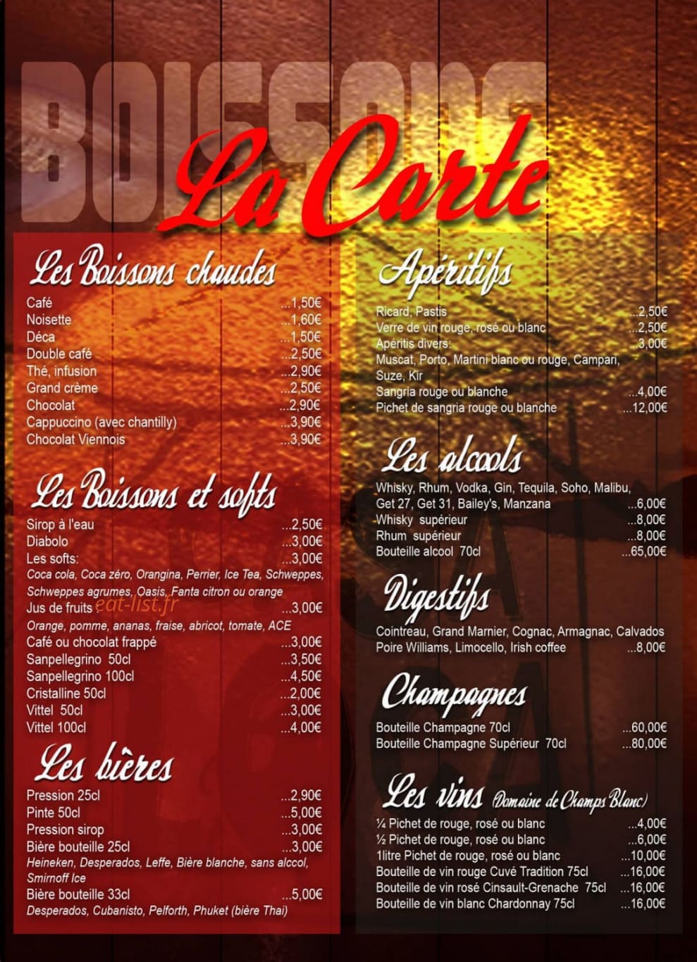 La Casa Loca à Valras Plage - menu et photos